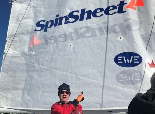 Look at That New Sail With the SpinSheet and EWE Spirit Logos